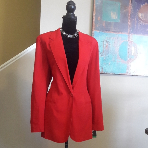 Sag Harbor | Jackets & Coats | Sag Harbor Red Single Button Front ...